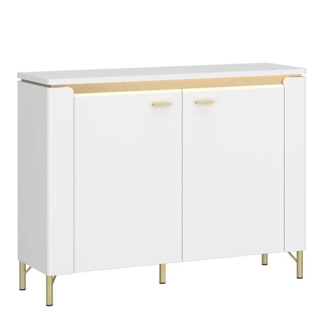 Lazio Sideboard 2 Door in Alpine White/White Gloss by Furniture Edit ...