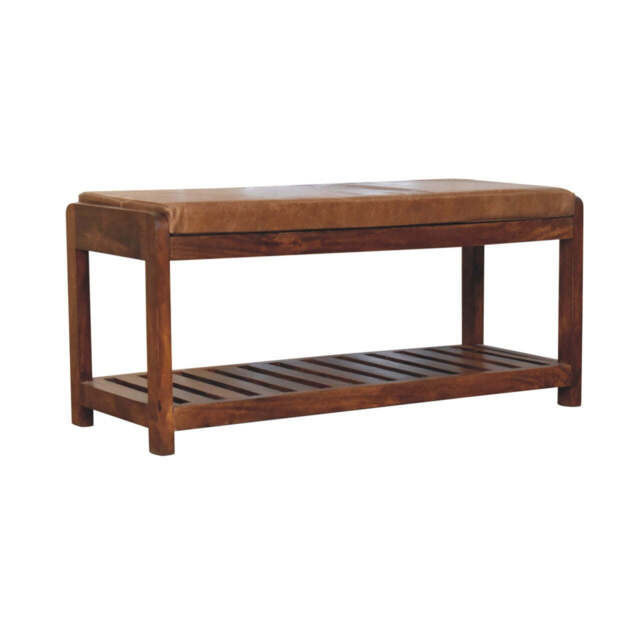 Buffalo Slatted Hallway Bench by Furniture Edit | ufurnish.com