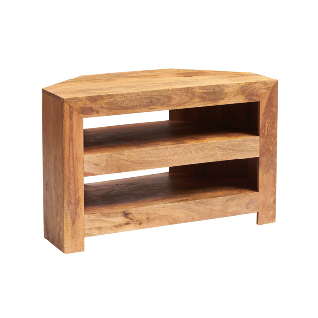 Dockland Light Mango Open Corner TV Unit by Furniture Edit | ufurnish.com