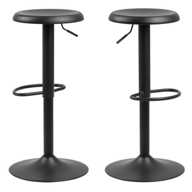 Finch Black Bar Stool without Back Set of 2 by Furniture Edit | ufurnish.com