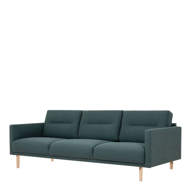Larvik 3 Seater Sofa - Dark Green, Oak Legs by Furniture Edit | ufurnish.com