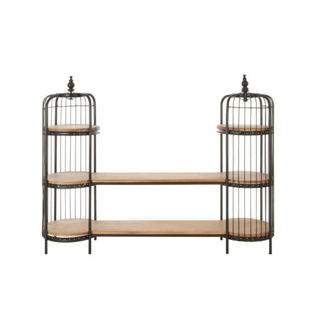 Mantis Long Black Finish Birdcage Shelf Unit by Furniture Edit ...