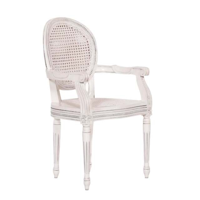 Off White Chateau Rattan Dining Bedroom Arm Chair by Furniture Edit ...