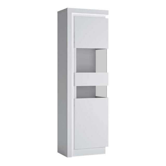 Lyon Tall Narrow Display Cabinet (RHD) (including LED lighting) in ...
