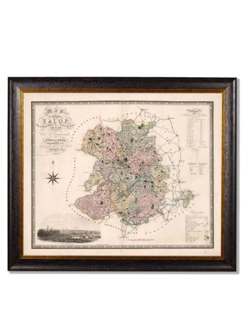 c.1830 County Maps of England - 70 x 84cm / Oxford / Shropshire by ...