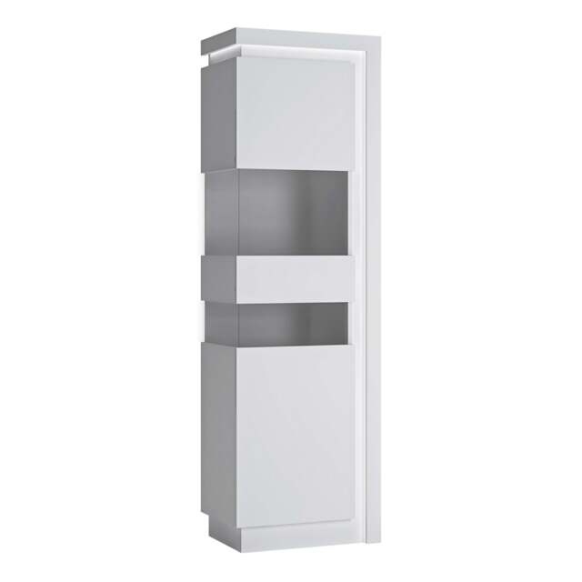 Lyon Tall Narrow Display Cabinet (LHD) (including LED lighting) in ...