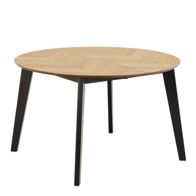 Georgetown Round Dining Table in Oak & Black by Furniture Edit ...