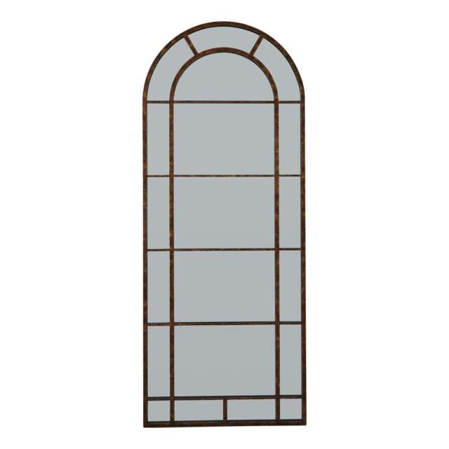 Rust Effect Large Arched Window Mirror by Furniture Edit | ufurnish.com