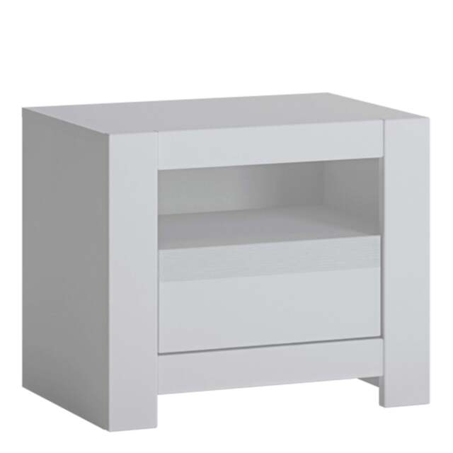 Novi 1 Drawer Bedside Table in Alpine White by Furniture Edit ...