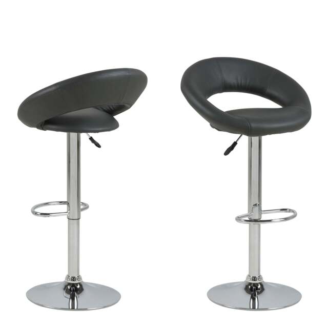 Plump Black Swivel Bar Stool with Open Back by Furniture Edit ...