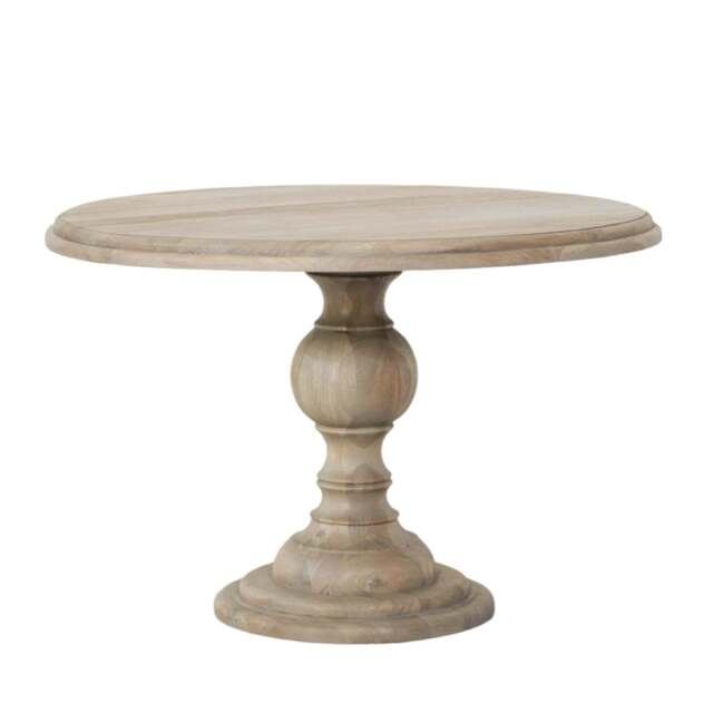 Rustic Wooden Round Dining Table 120cm by Furniture Edit | ufurnish.com
