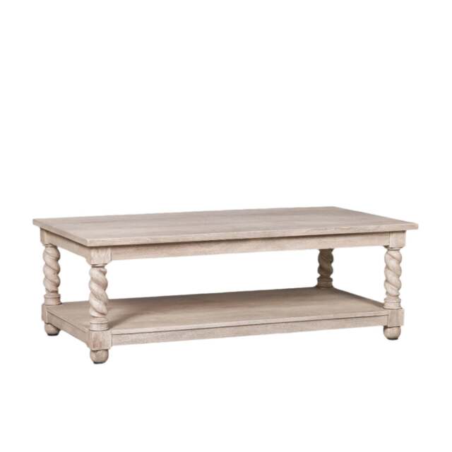 Acacia Twist Column Coffee Table by Furniture Edit | ufurnish.com