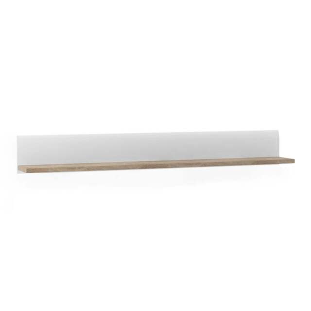 Chelsea Living Wall Shelf in White with a Truffle Oak Trim by Furniture ...