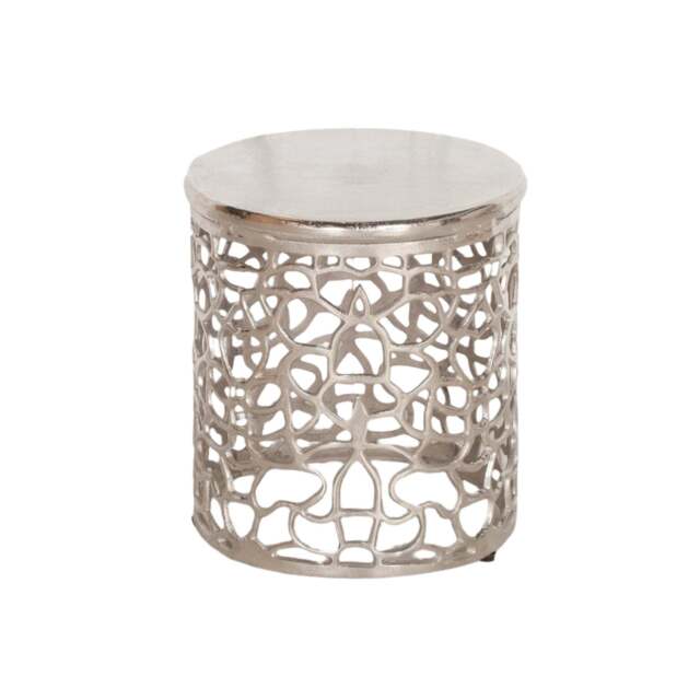 Aluminium Fretwork Side Table by Furniture Edit | ufurnish.com