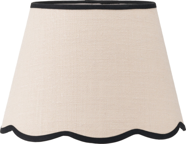 Tabitha 35cm Cream Jute Scalloped Edge Tapered Lamp Shade with Contrast ...