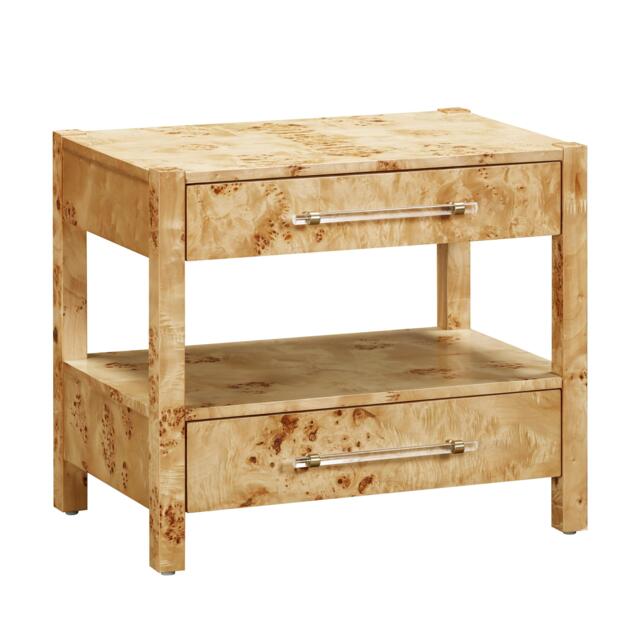 Brandyss Natural Burl Nightstand Bedside Table by Furniture Edit ...