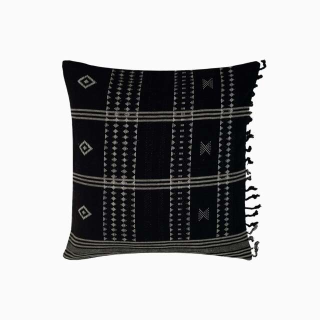 Siyali Black Cotton Cushion by Furniture Edit | ufurnish.com