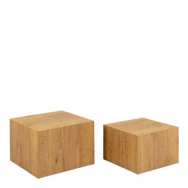 Dice Square Coffee Table Set in Oak Effect by Furniture Edit | ufurnish.com