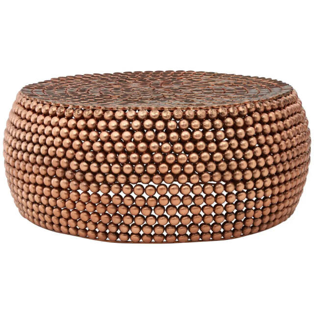 Templar Beaded Iron Copper Coffee Table by Furniture Edit | uFurnish.com