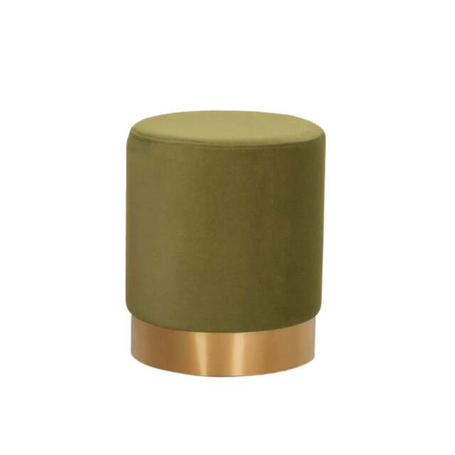 Olive Green Round Stool by Furniture Edit | ufurnish.com