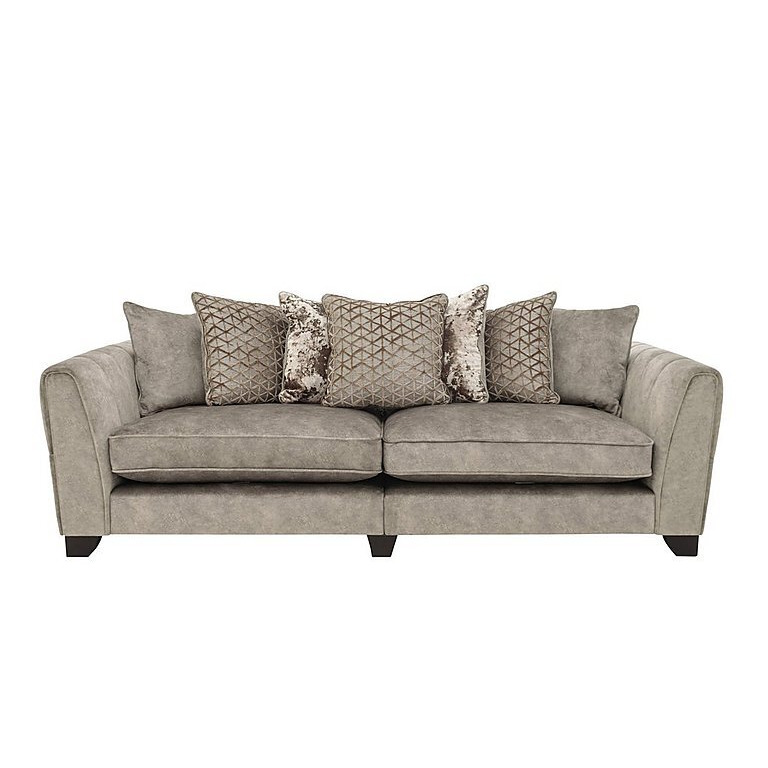 Ariana 4 Seater Fabric Pillow Back Split Frame Sofa - Dapple Oyster by Furniture Village ...