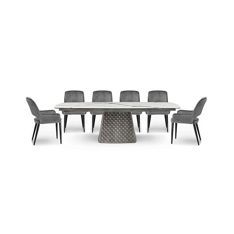 Basque Extending Dining Table with 6 Chairs - 150-cm - Granite by ...
