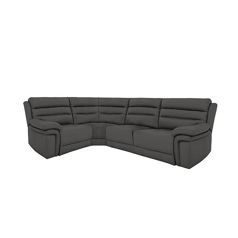 Berlin Modular Leather Corner Sofa - Grey by Furniture Village | ufurnish.com
