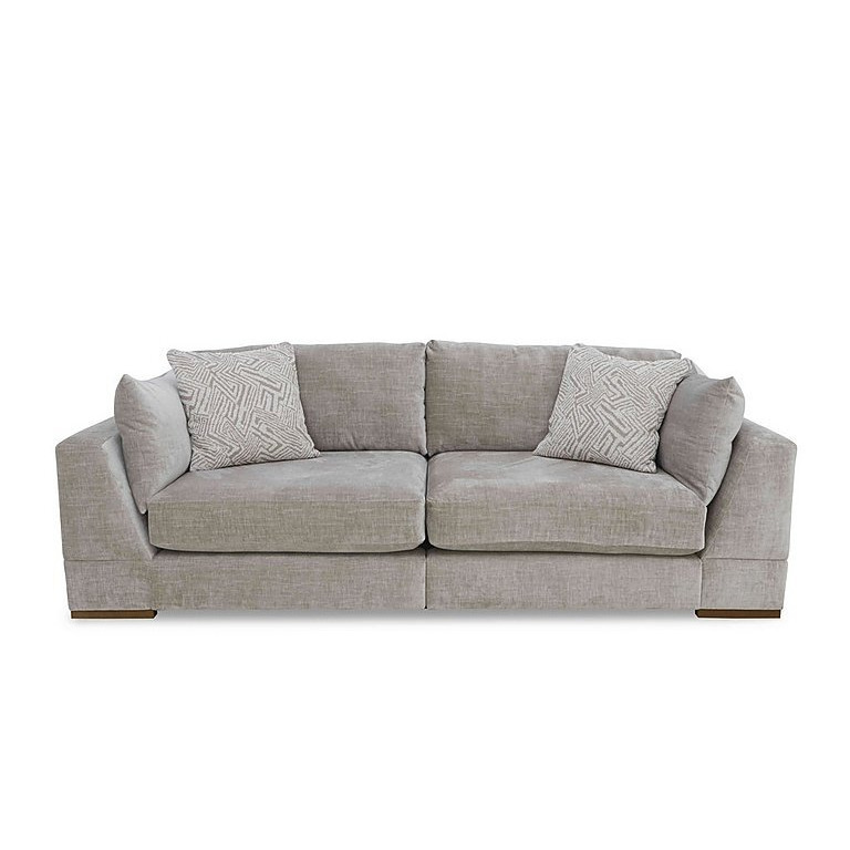 Billie 4 Seater Split Frame Sofa with Walnut Feet - Stone by Furniture Village | ufurnish.com