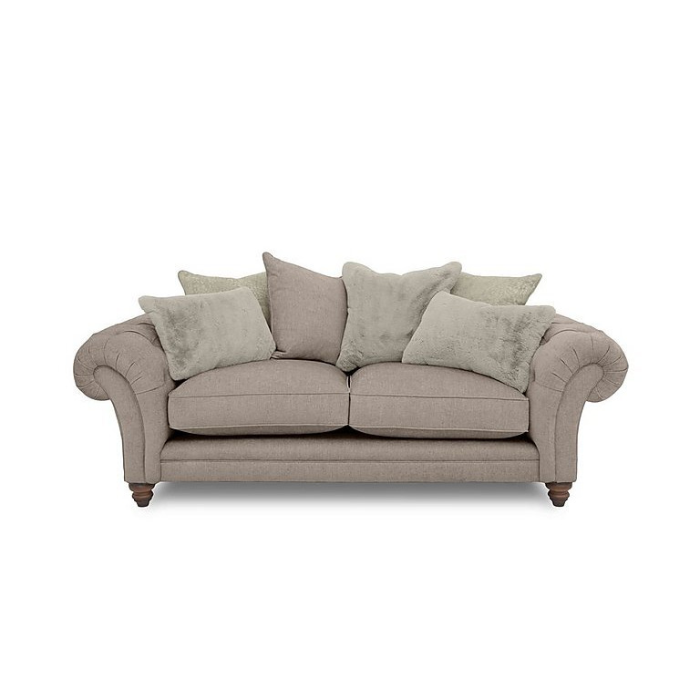Boutique Collection - Blenheim 3 Seater Scatter Back Sofa with Walnut ...