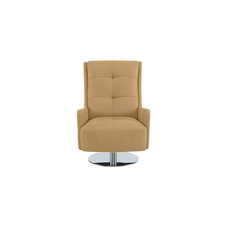 Boutique Brando Leather Swivel Accent Chair - Stone Washed Biscotti by ...