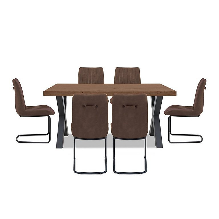 Bodahl - Compact Terra Straight Edge Dining Table with X-Shaped Legs ...