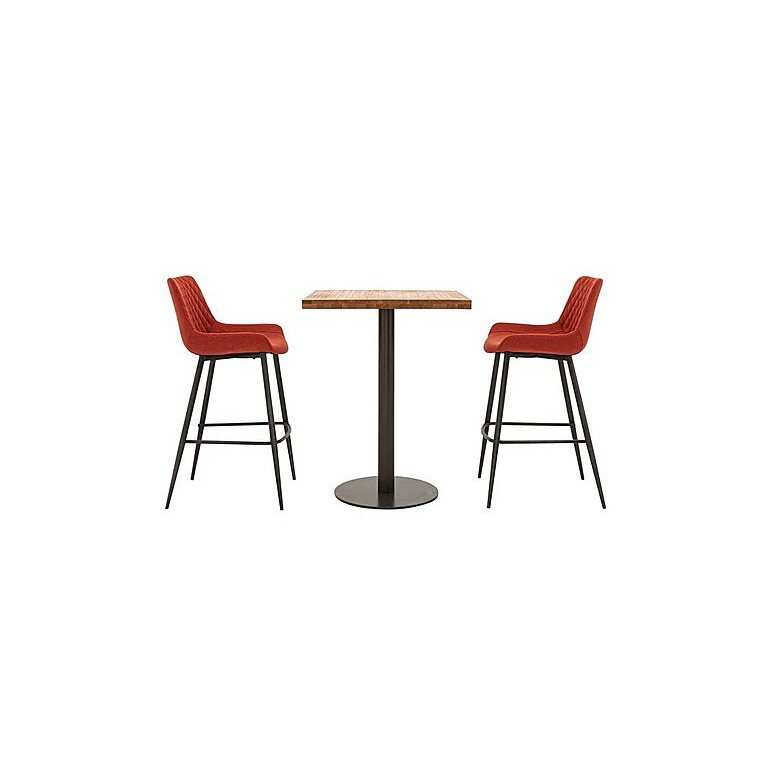 Earth Table and 2 Rocket Bar Stools - Burnt Orange by Furniture Village ...