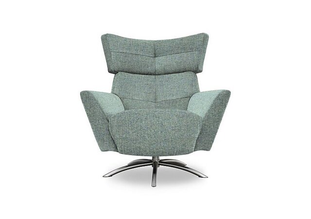 G Plan - Arlo Fabric Swivel Chair - Dapple Kingfisher with Chrome Feet ...