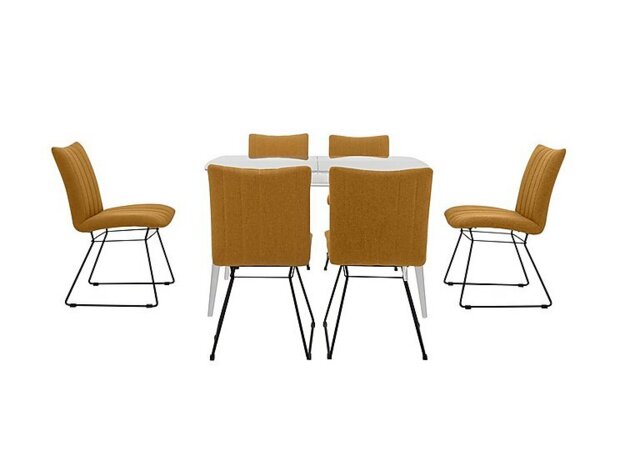 Ace Small Extending Dining Table and 6 Chairs - White by Furniture ...
