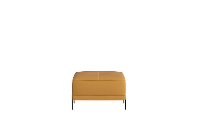 Nicoletti - Theron Leather Footstool - Torello Senape with Titanium ...