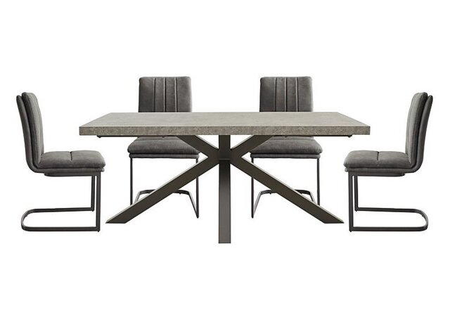 Moon Star Base Dining Table and 4 Upholstered Cantilever Chairs by ...
