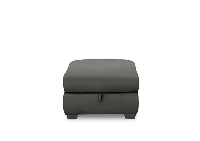 World of Leather - Nixon HW Leather Storage Footstool - Charcoal Grey ...