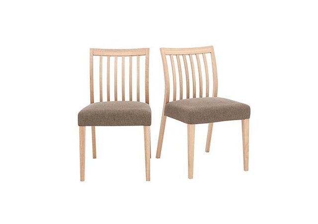 Duplex Pair of Low Slatted-Back Dining Chairs - Black by Furniture ...