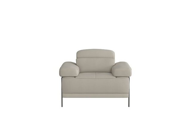 Nicoletti - Theron NC Leather Armchair - Torello Tortora with Titanium ...