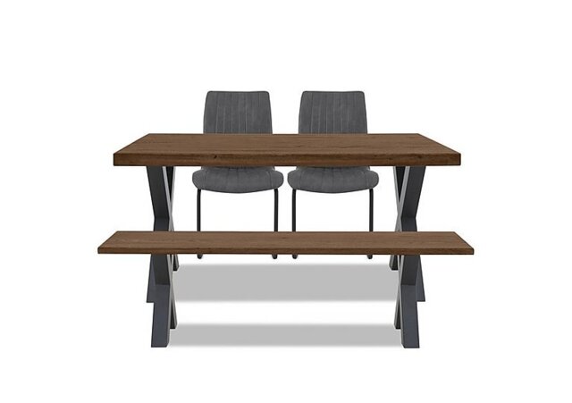 Bodahl - Compact Terra Straight Edge Dining Table with X-Shaped Legs ...
