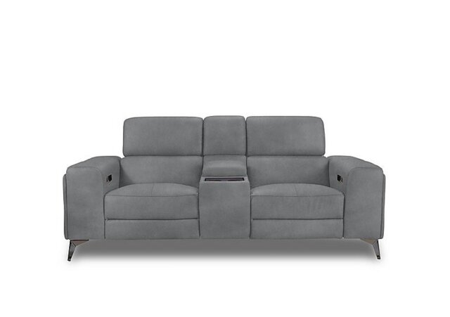 Action Fabric 2 Seater Power Recliner Media Sofa - Velvet Grey by ...