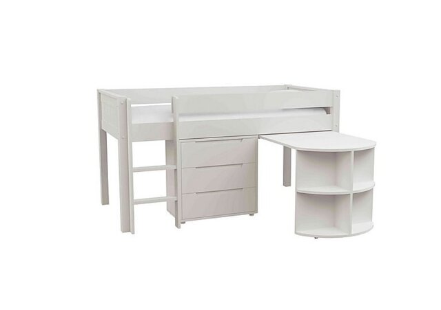 Stompa - Chase Mid Sleeper with Desk and 3 Drawer Chest - White by ...