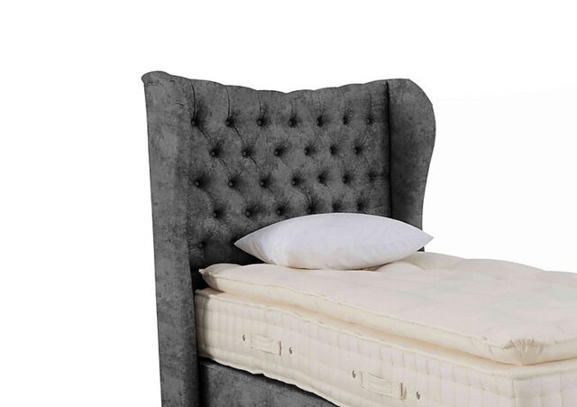 Hypnos - Bespoke Hurley Floor Standing Headboard - Single - Daytona Grey by Furniture Village ...