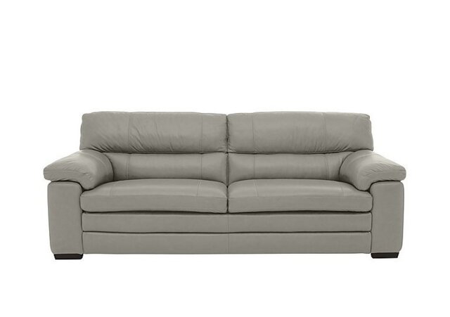 World of Leather - Cozee 3 Seater Pure Premium BV Leather Sofa - Silver ...