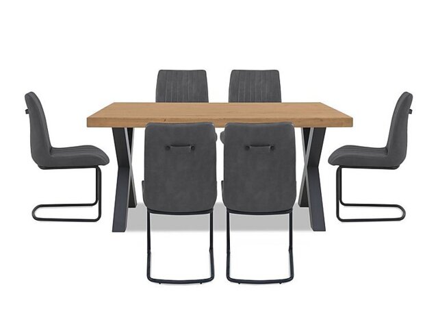 Bodahl - Compact Terra Straight Edge Dining Table with X-Shaped Legs ...