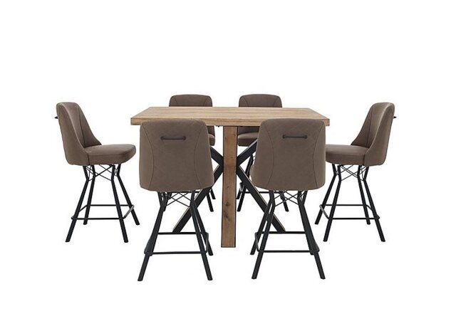 Habufa - Detroit Starburst Leg Rectangular Table and 6 Bar Stools by ...