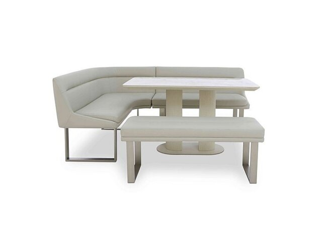 Avorio Fixed Dining Table, Low Bench and Left Hand Facing Corner Bench ...