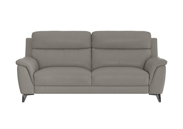 Contempo 3 Seater BV Leather Sofa - Silver Grey by Furniture Village ...