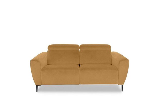 Nicoletti - Milano 2 Seater Fabric Sofa - Flambe Ocre with Titanium ...