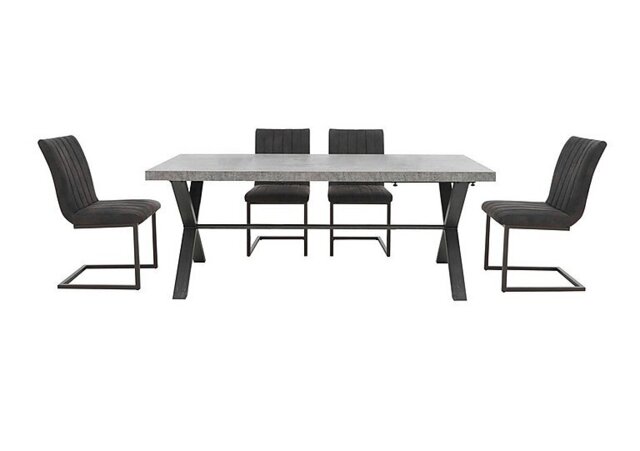 Moon Dining Table and 4 Cantilever Chairs Set - 190-cm by Furniture ...
